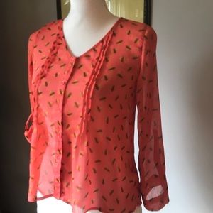 Mossimo Supply Co. | Tops | Bumble Bee Lightweight Button Blouse | Poshmark